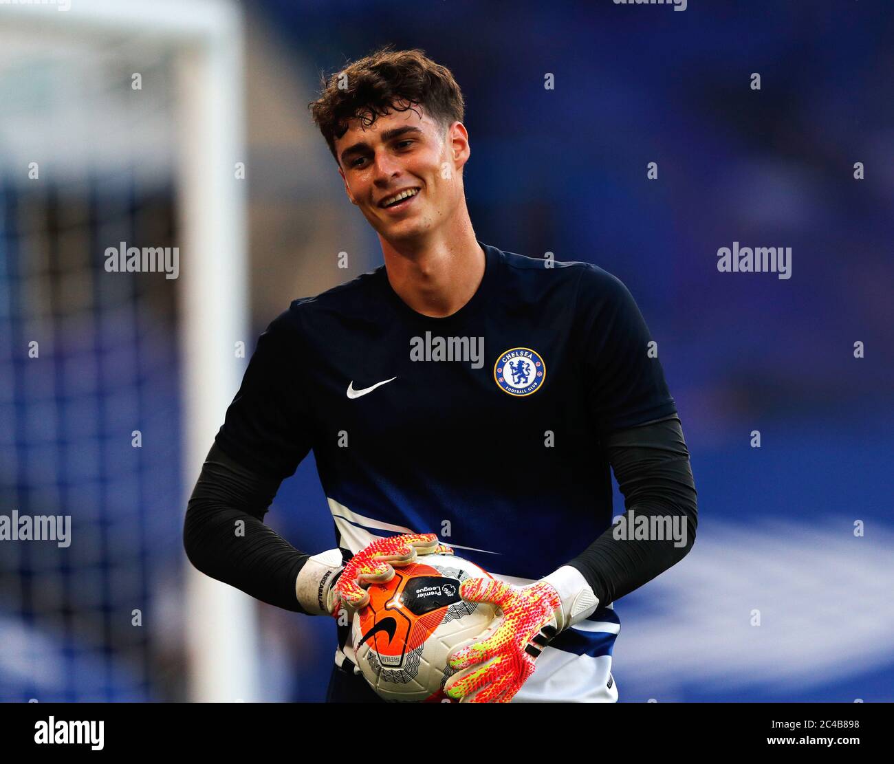 Chelsea goalkeeper Kepa Arrizabalaga warms up before the Premier League ...
