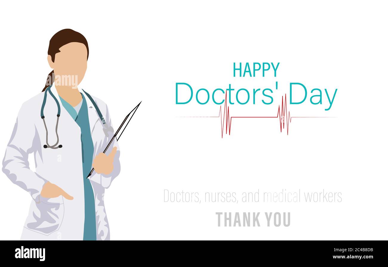 National Doctors Day. A syringe and heartbeat graph for a doctors day ...