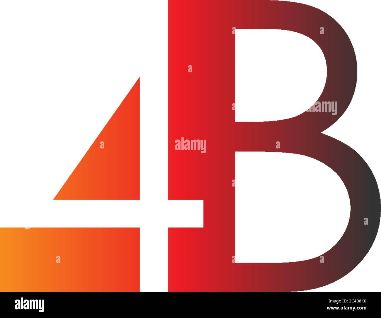Letter 4B logo combination, in gradations color Stock Vector Image ...