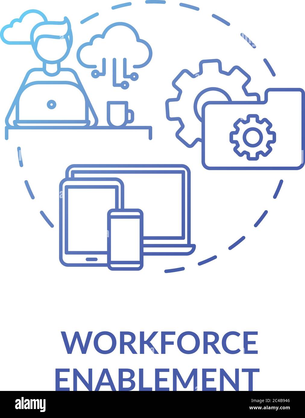 Workforce enablement blue gradient concept icon Stock Vector Image ...