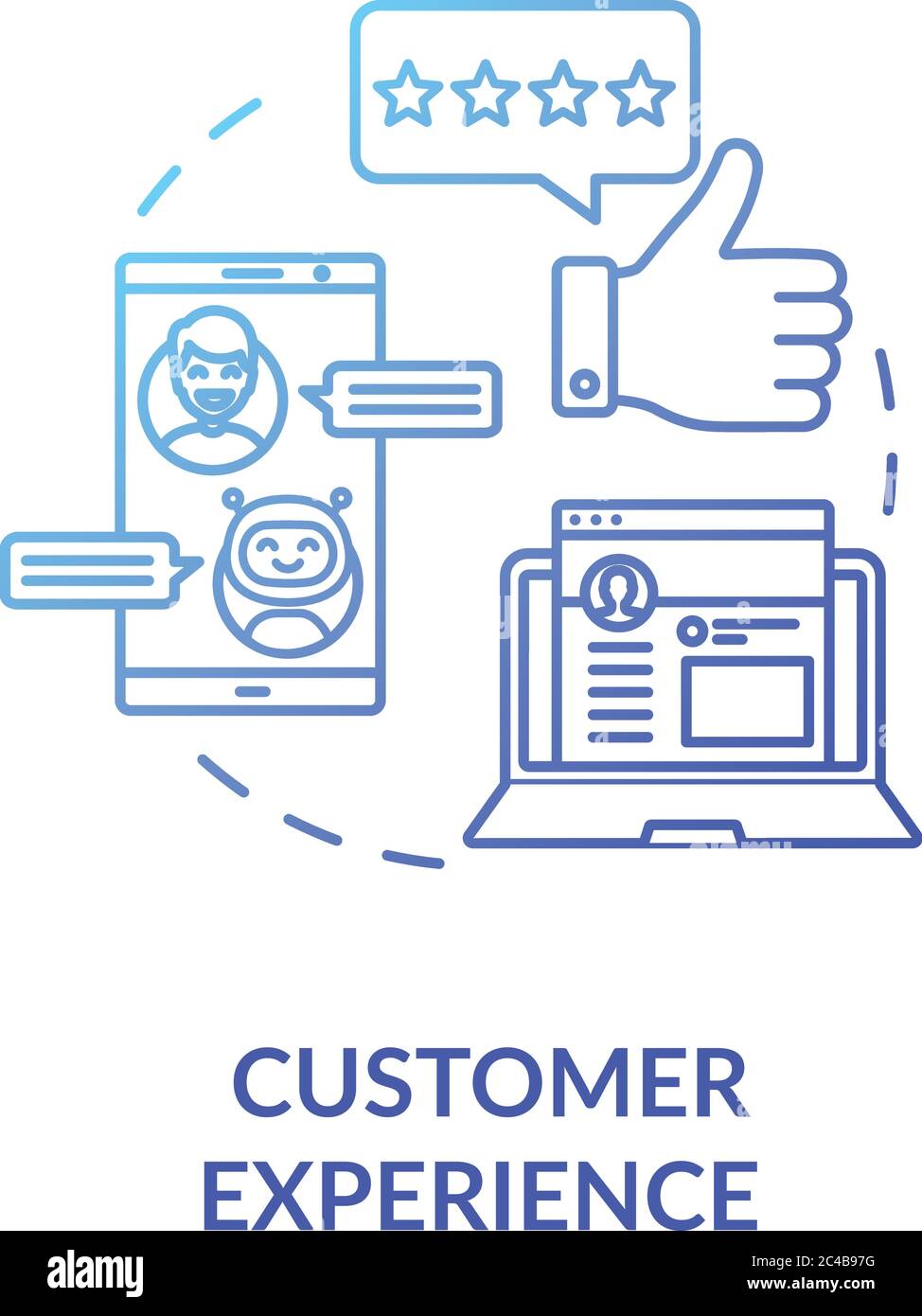 Customer experience blue gradient concept icon Stock Vector Image & Art ...