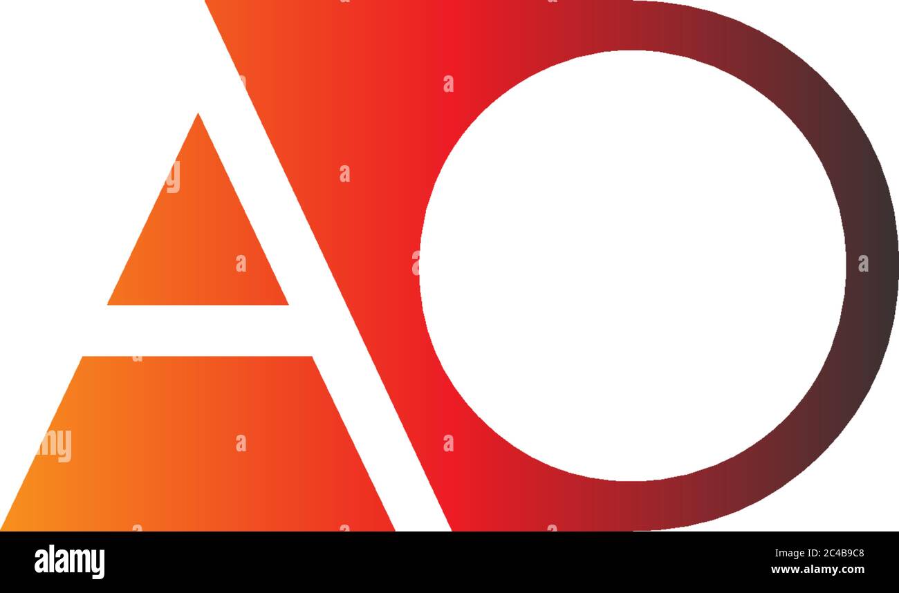 Letter AO logo combination, in gradations color Stock Vector Image ...