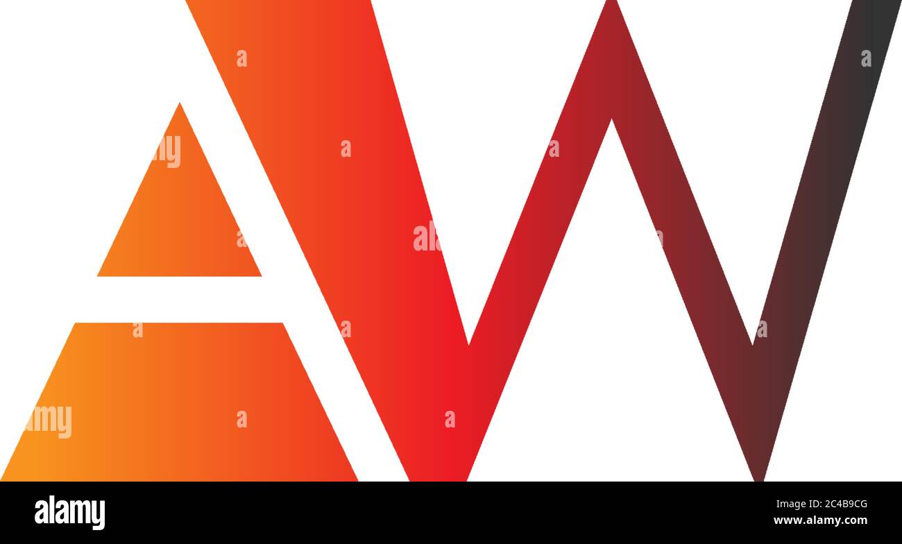 Letter AW logo combination, in gradations color Stock Vector Image ...