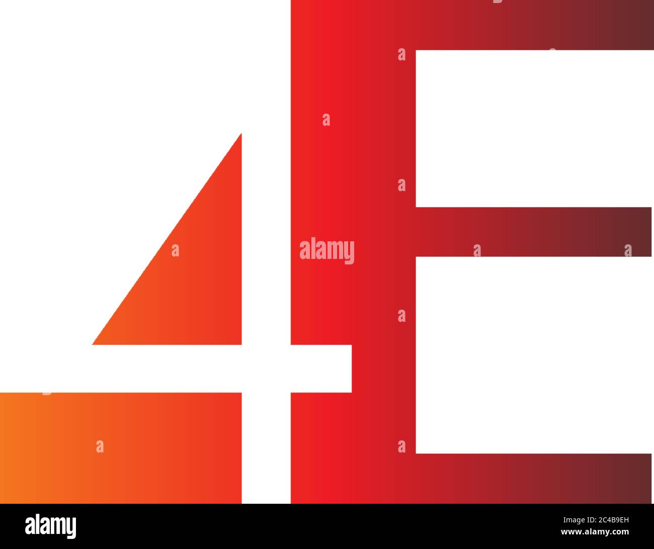 Letter 4E logo combination, in gradations color Stock Vector Image ...