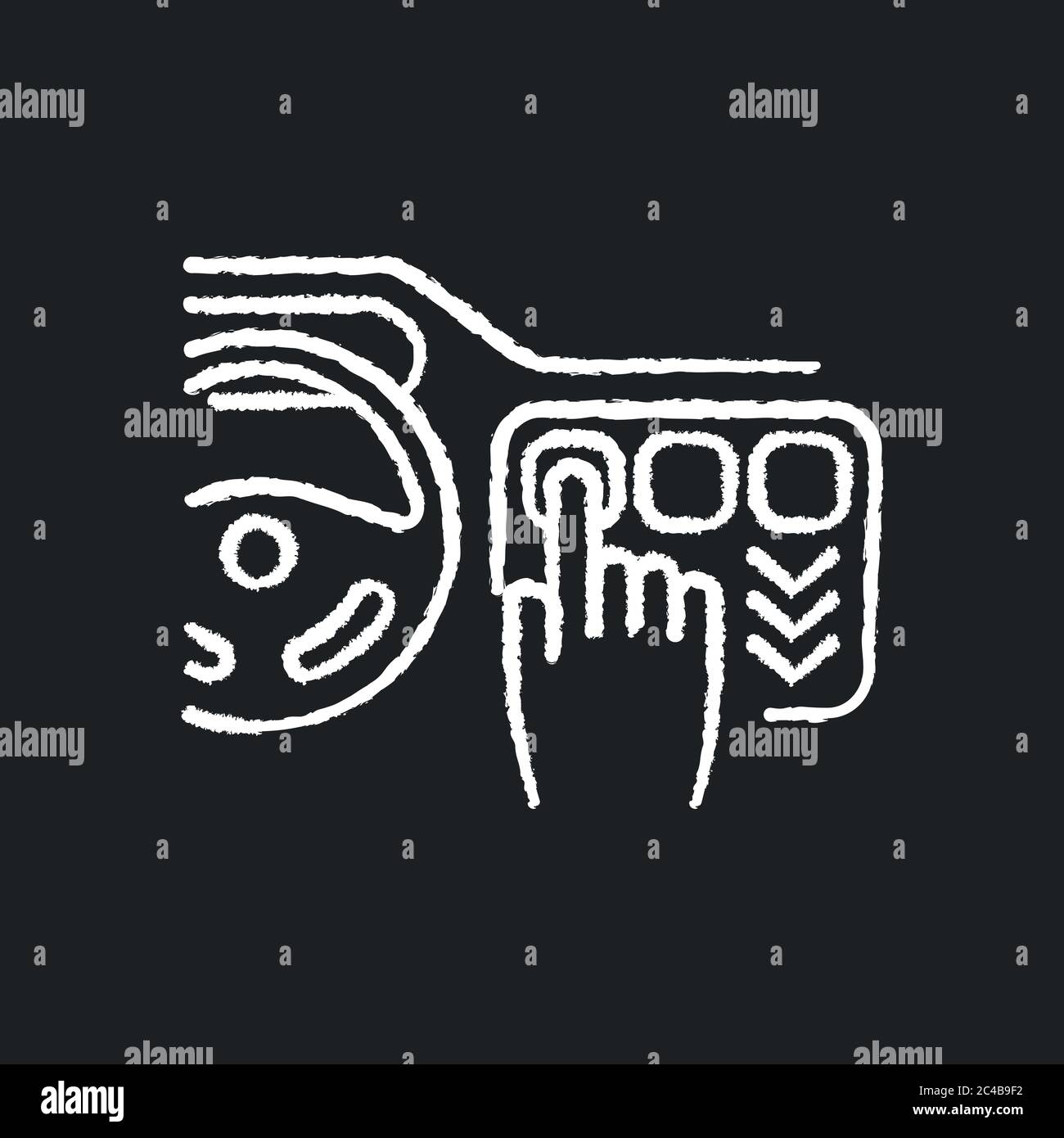 Car with touchscreen display chalk white icon on black background Stock ...