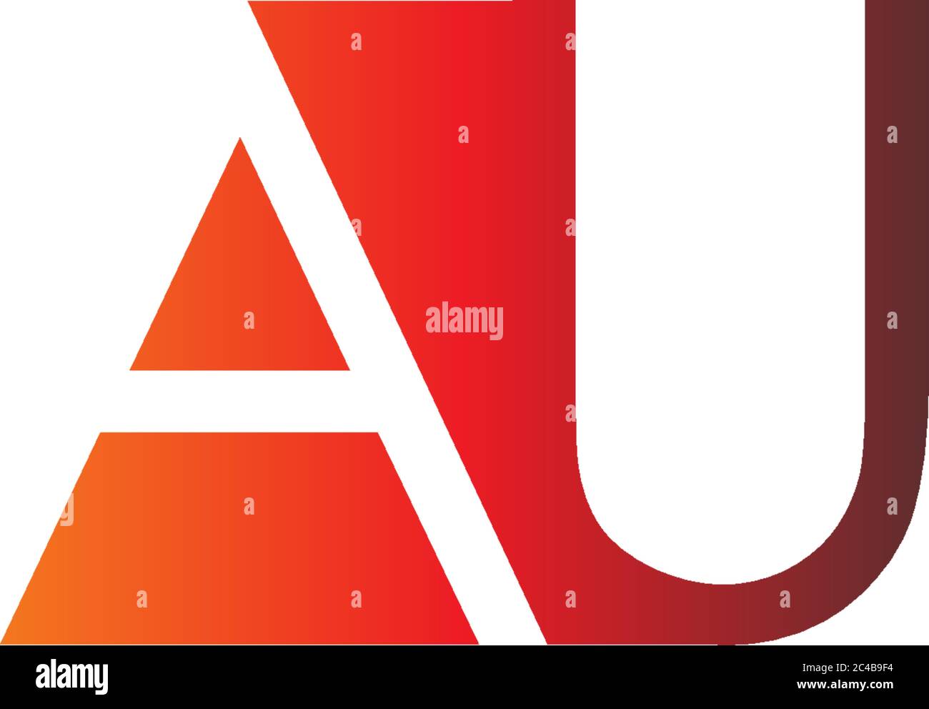 Letter AU logo combination, in gradations color Stock Vector Image ...
