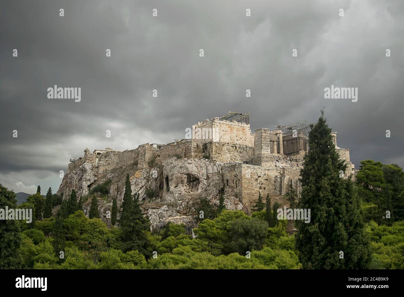 Acropolis in dark clouds hi-res stock photography and images - Alamy
