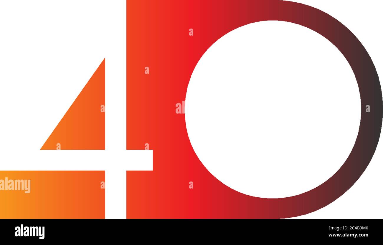 Letter 4O logo combination, in gradations color Stock Vector Image ...