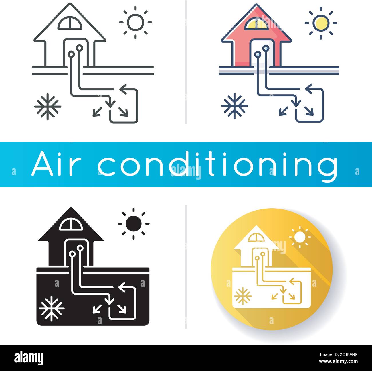 Geothermal heating and cooling system icon Stock Vector Image & Art - Alamy