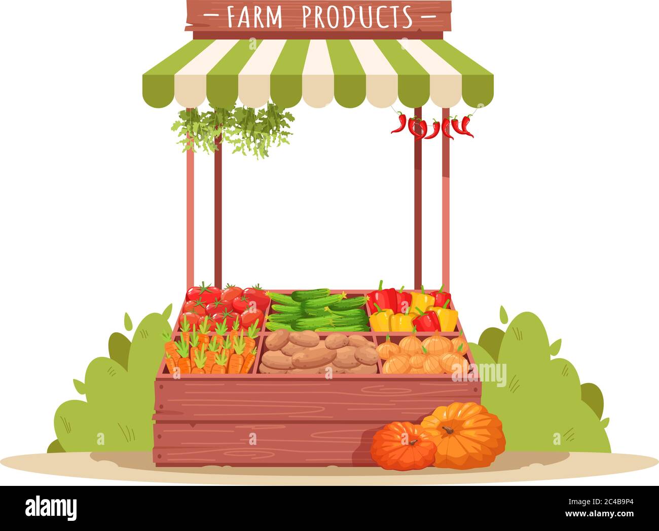 Farm products semi flat RGB color vector illustration Stock Vector ...