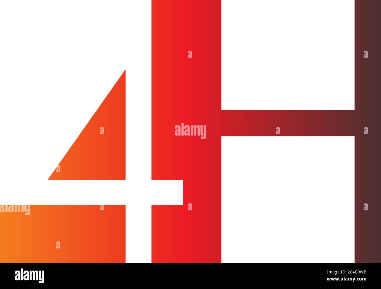 Letter 4H logo combination, in gradations color Stock Vector Image ...