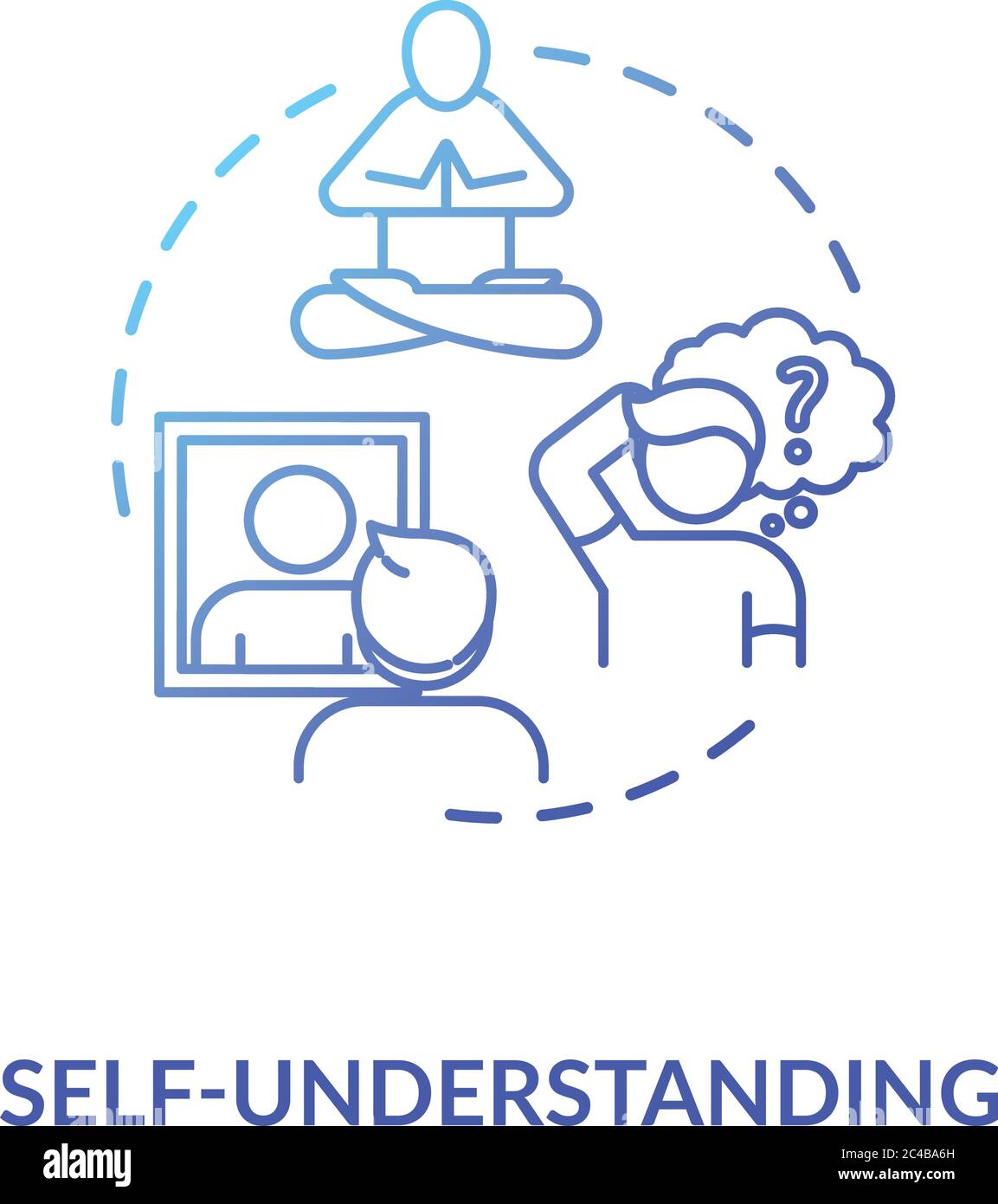 Self understanding blue gradient concept icon Stock Vector Image & Art ...