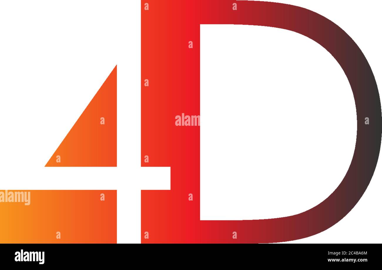Letter 4D logo combination, in gradations color Stock Vector Image & Art - Alamy