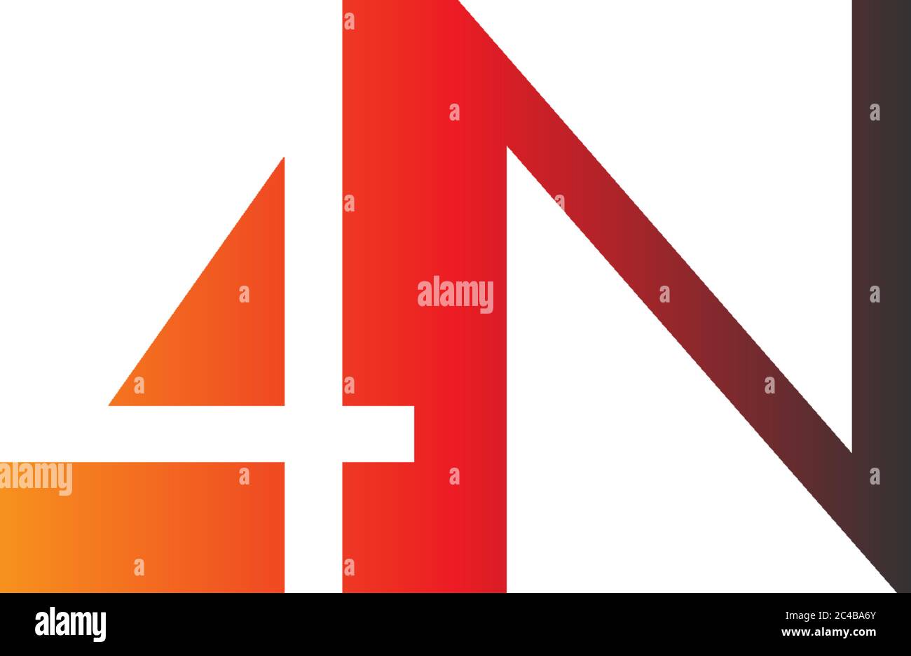 Letter 4N logo combination, in gradations color Stock Vector Image ...
