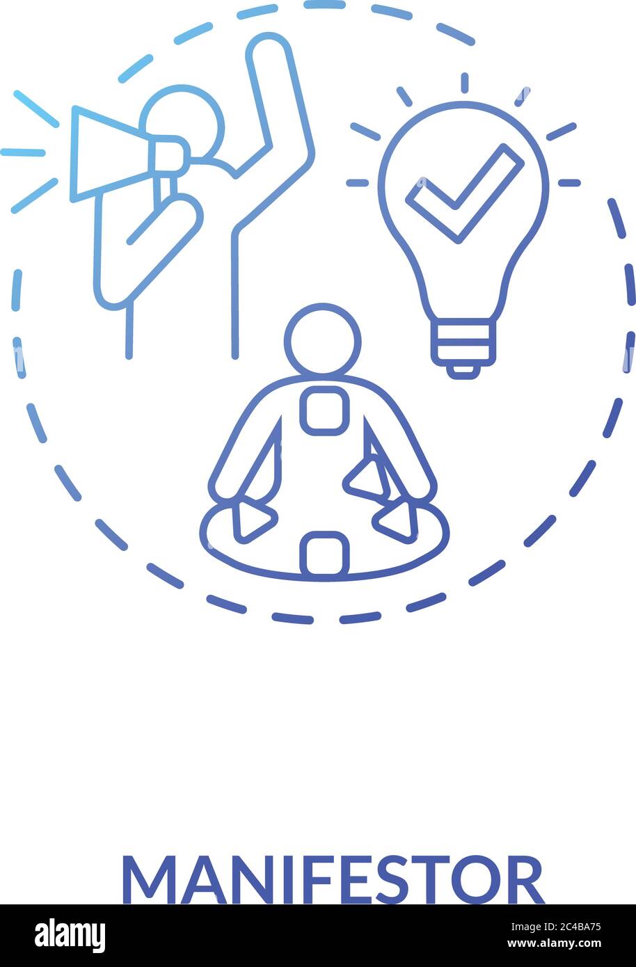 Manifestor blue gradient concept icon Stock Vector Image & Art - Alamy