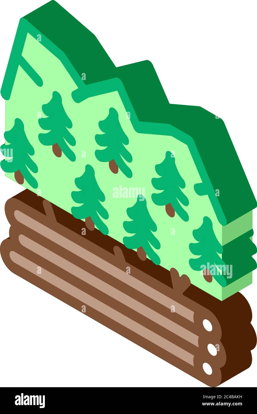 logging forest isometric icon vector illustration Stock Vector Image ...