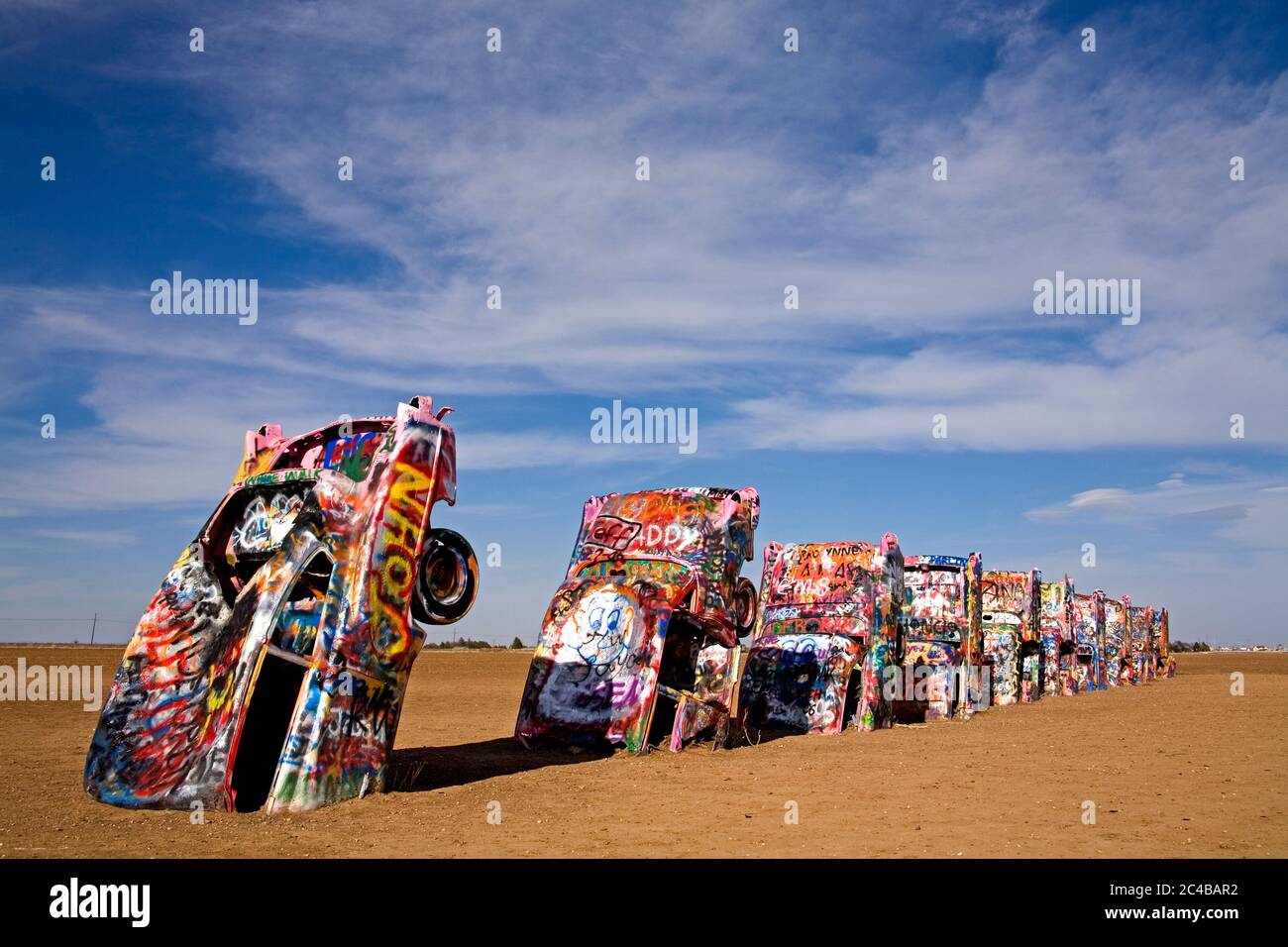 Cadillac Ranch, Historic Route 66 Landmark, Amarillo, Texas, USA Stock ...