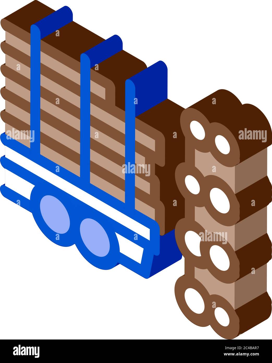 logging tree truck isometric icon vector illustration Stock Vector ...