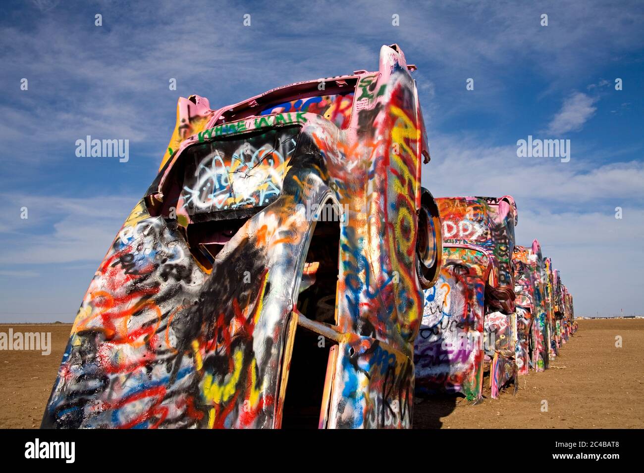 Cadillac Ranch, Historic Route 66 Landmark, Amarillo, Texas, USA Stock ...