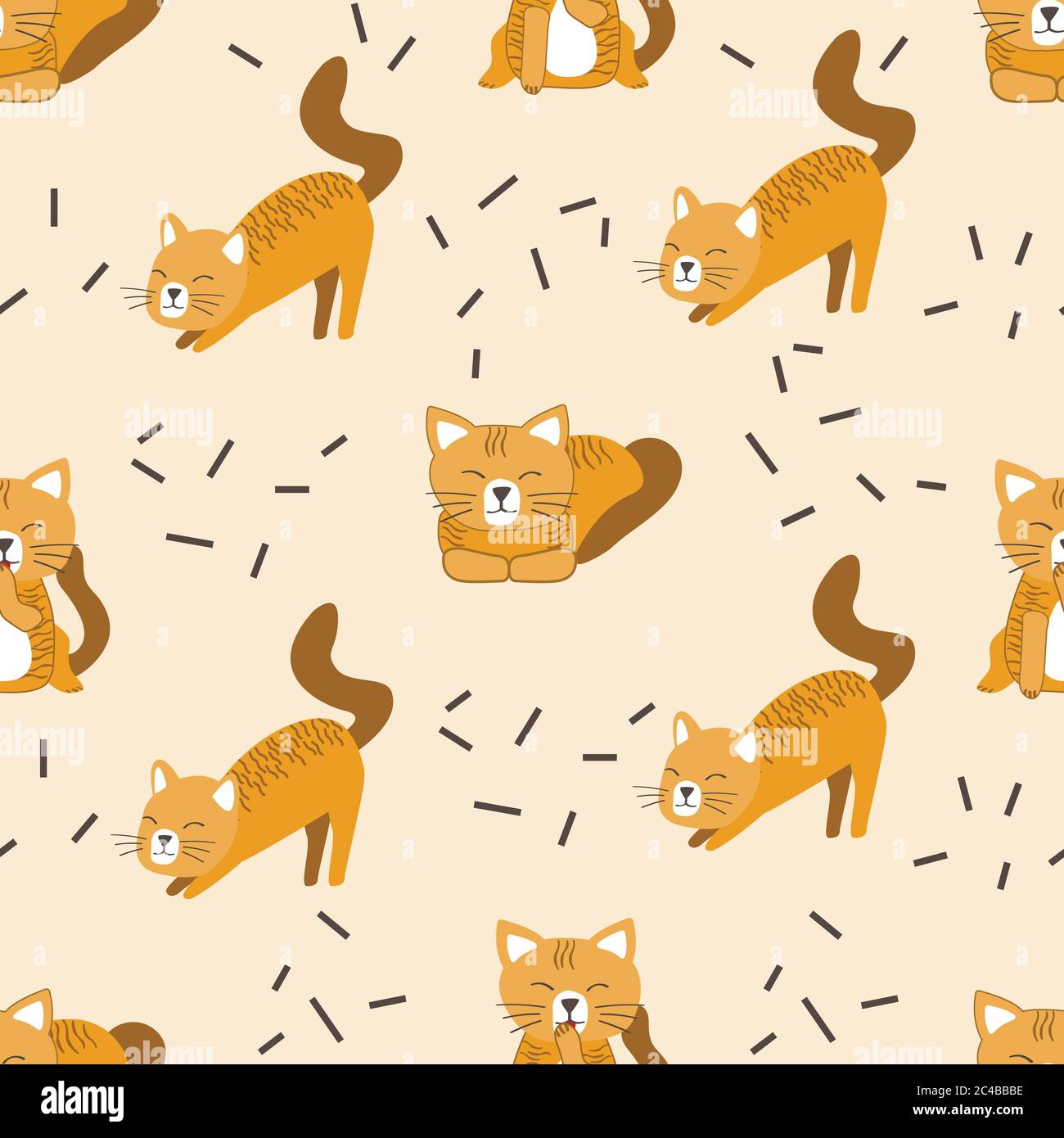 Seamless cat pattern hi-res stock photography and images - Alamy