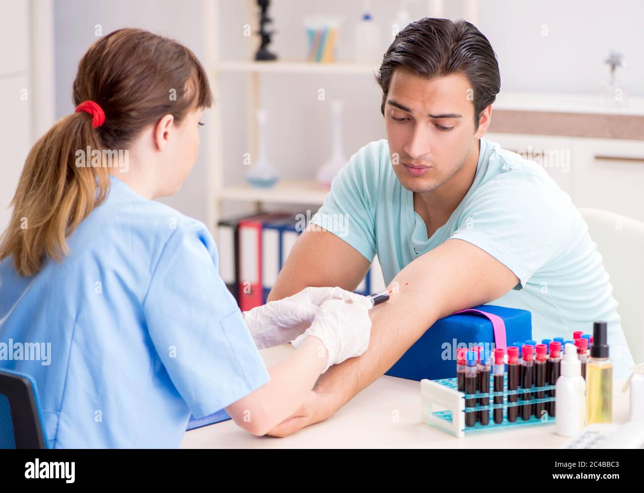 The young patient during blood test sampling procedure Stock Photo - Alamy
