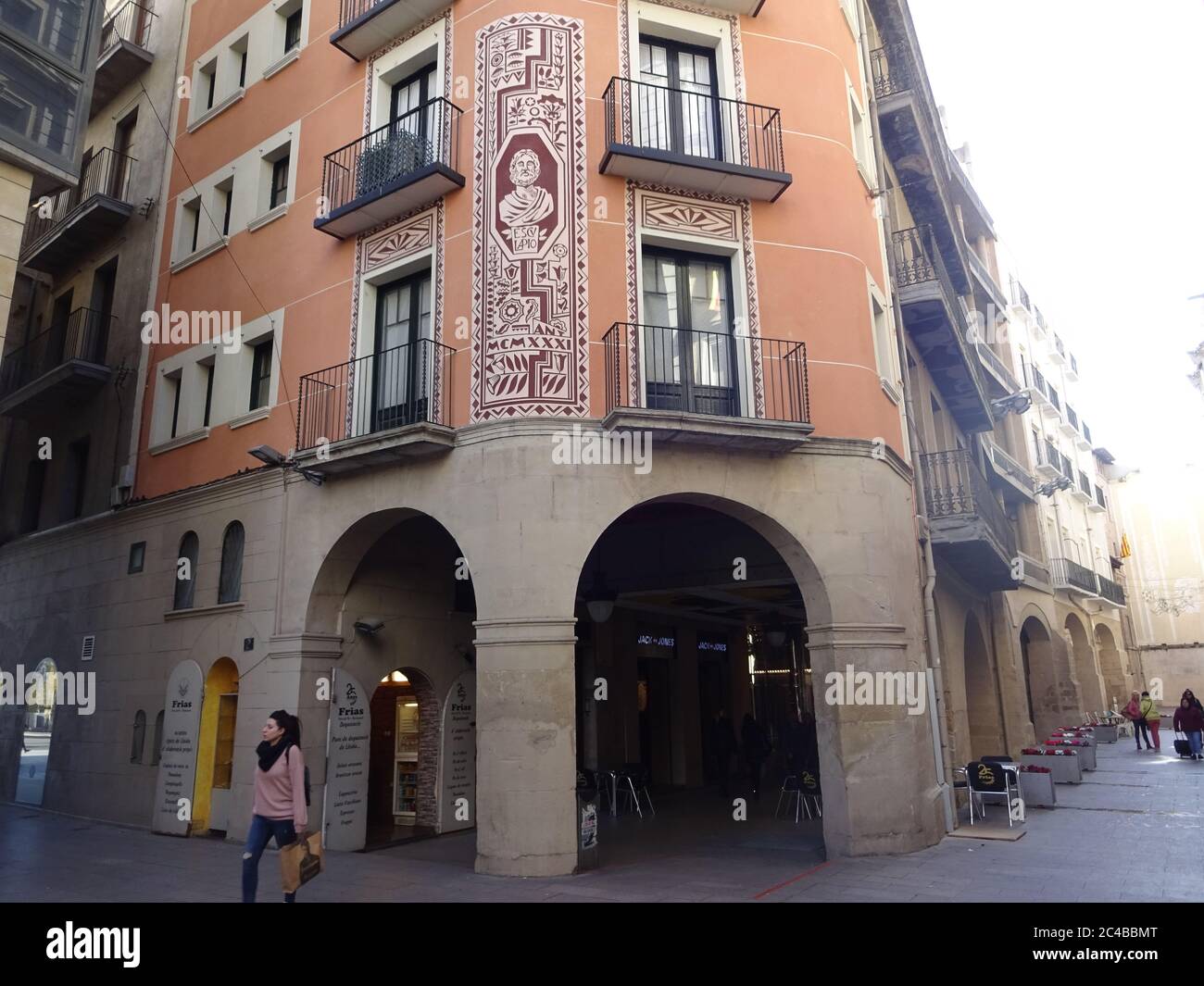 Amazing ancient architecture of Lleida. Beautiful autmn city with nice ...