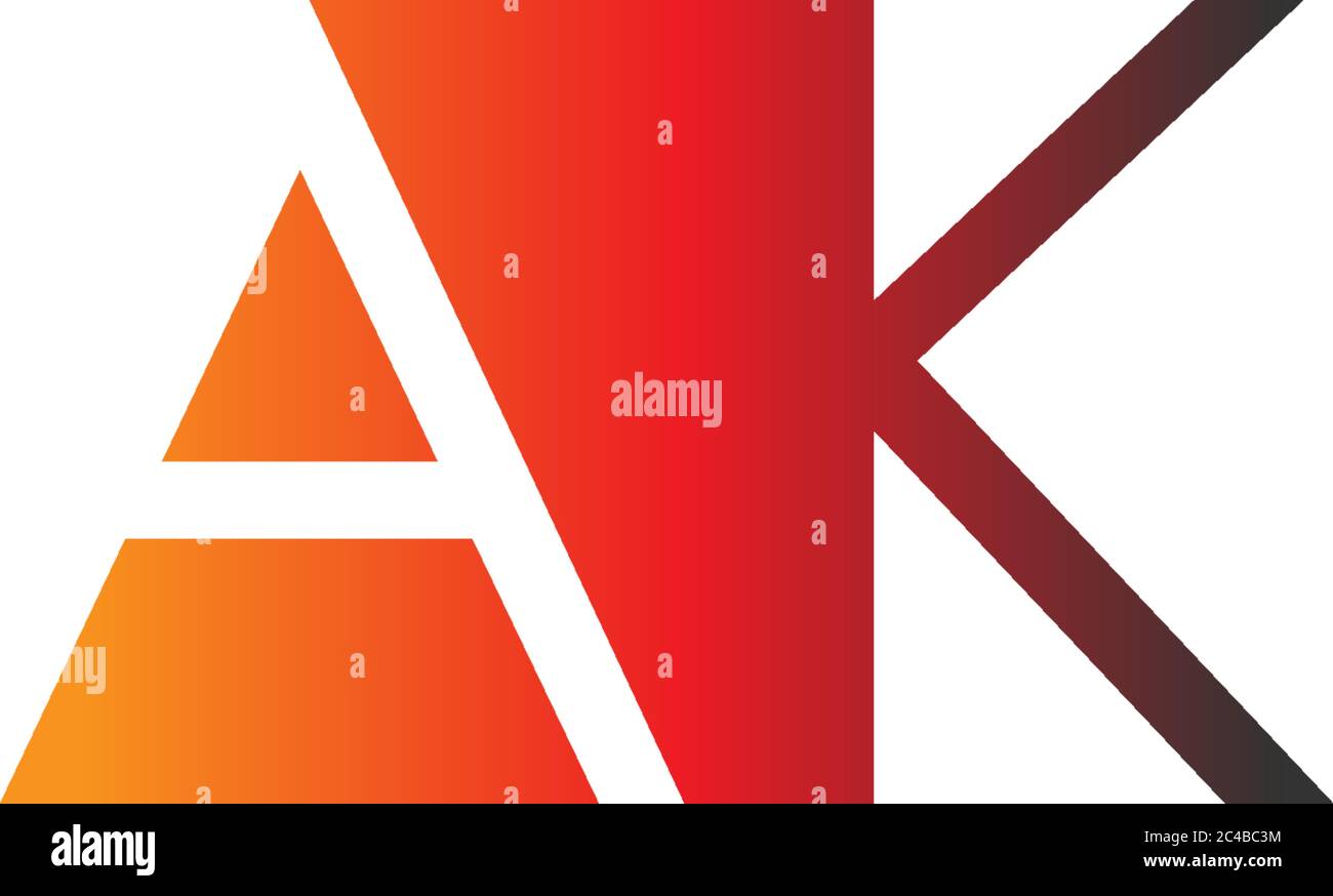 Letter AK logo combination, in gradations color Stock Vector Image ...