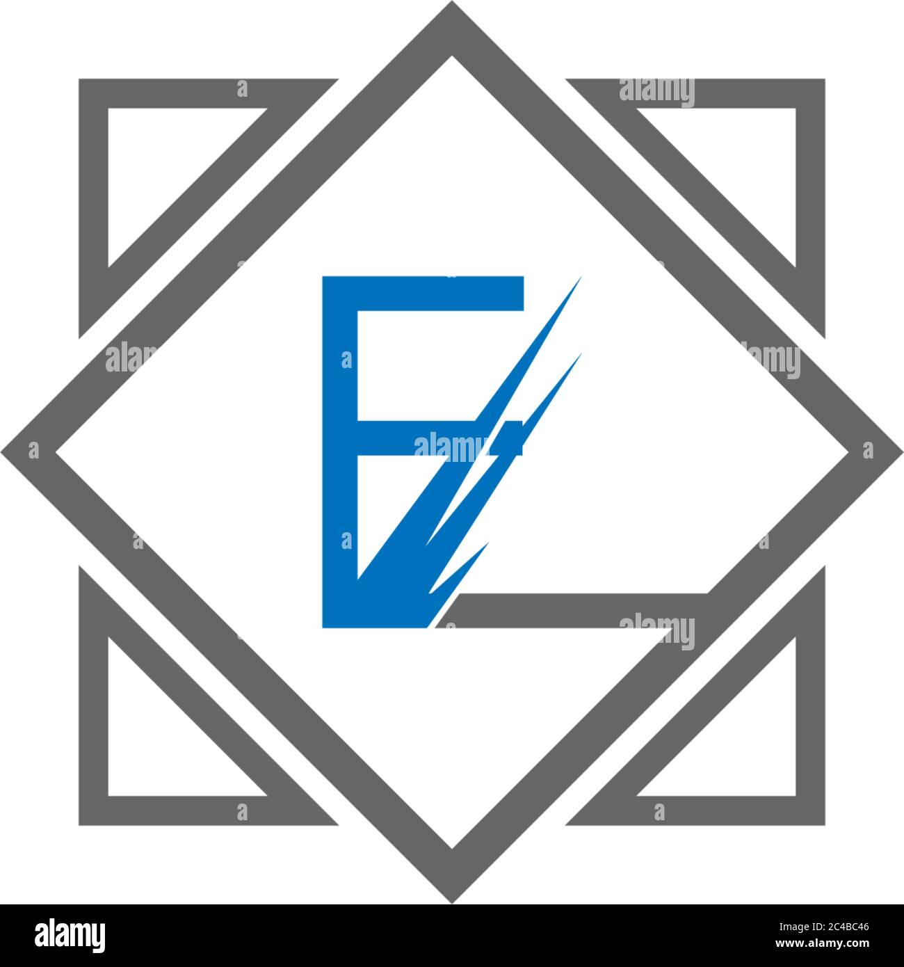 E logo letter design concept in black and blue color Stock Vector Image ...