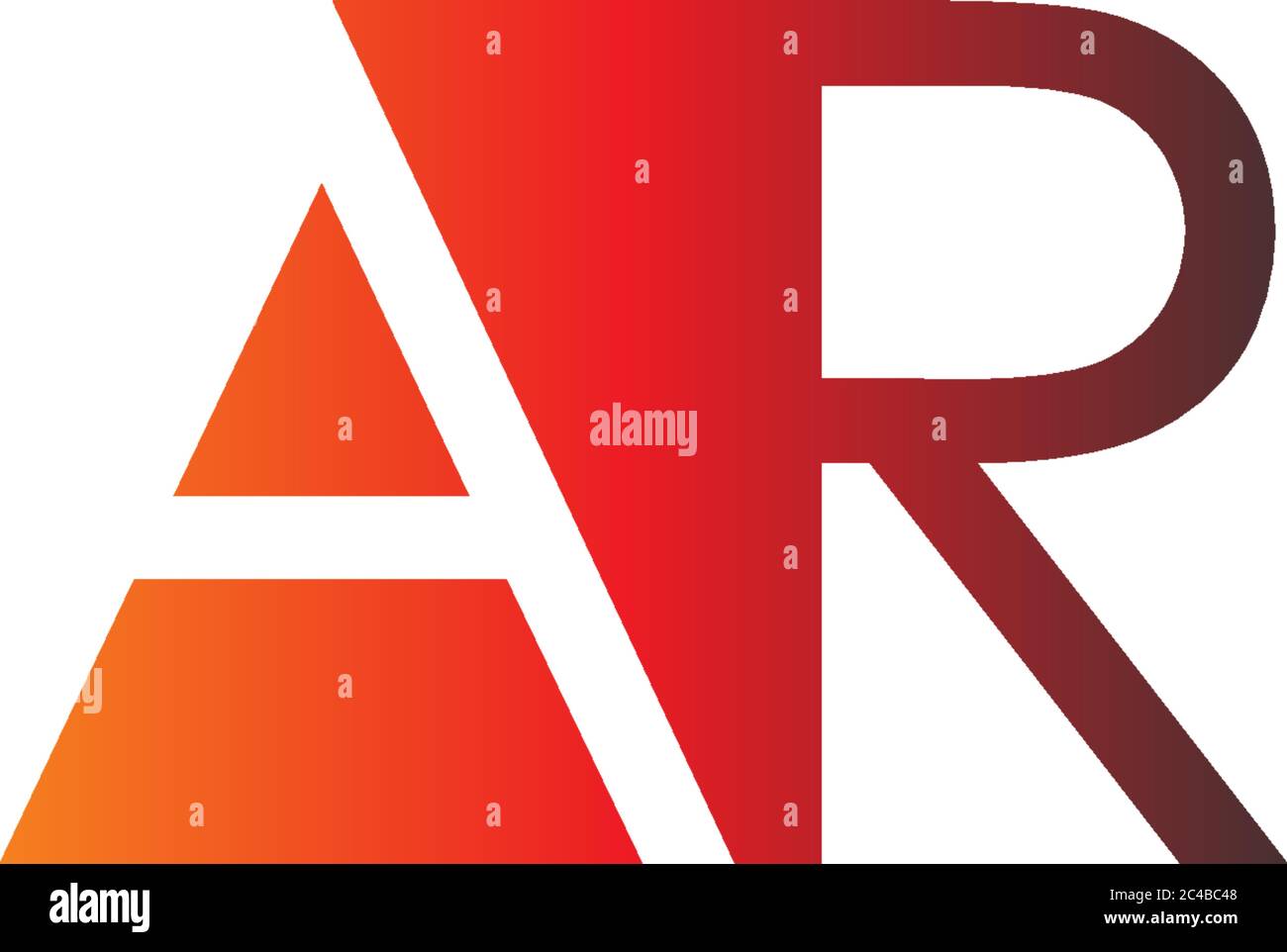 Letter AR logo combination, in gradations color Stock Vector Image ...