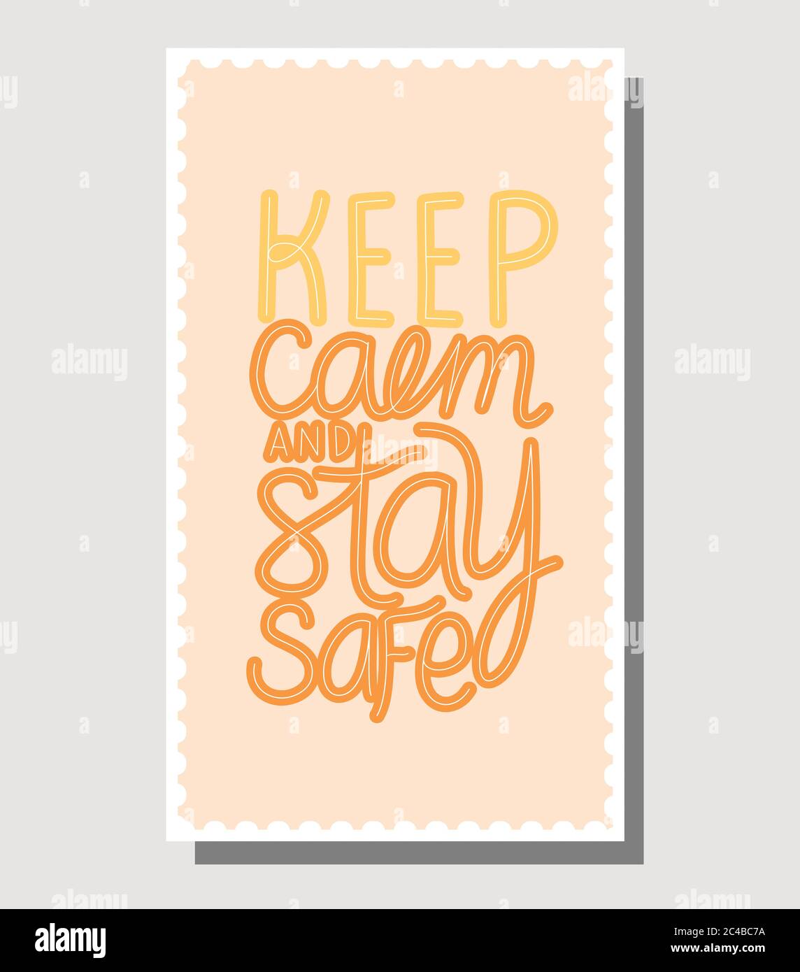 keep calm and stay safe lettering design of Happiness positivity and ...