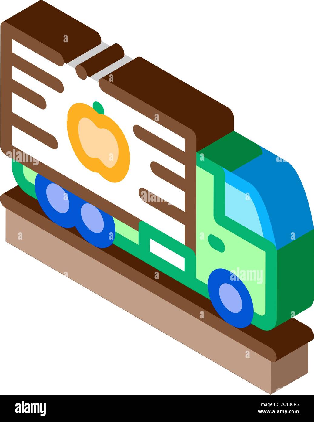 fruit delivering cargo isometric icon vector illustration Stock Vector ...