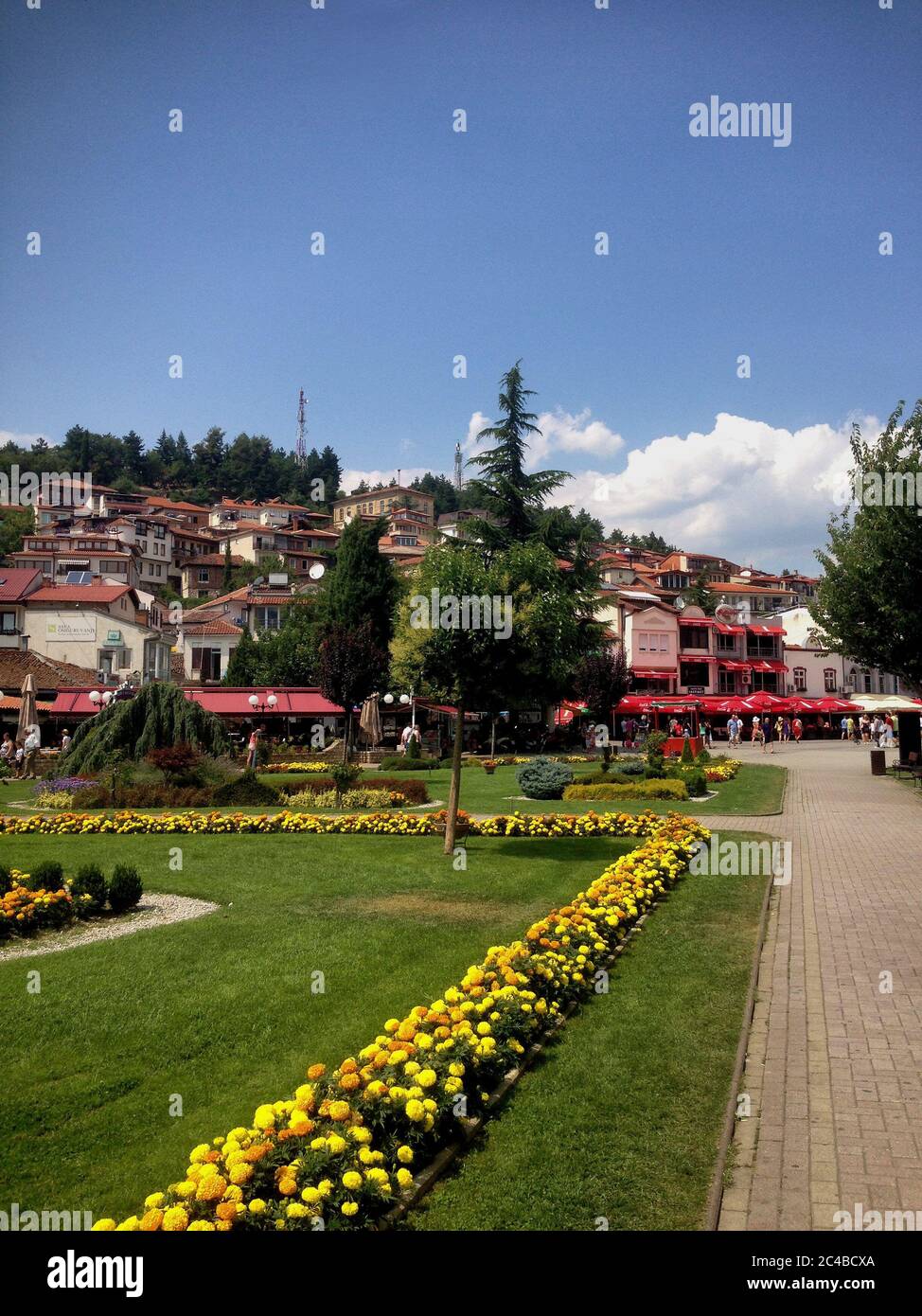 Green park in the center of Ohrid Stock Photo - Alamy