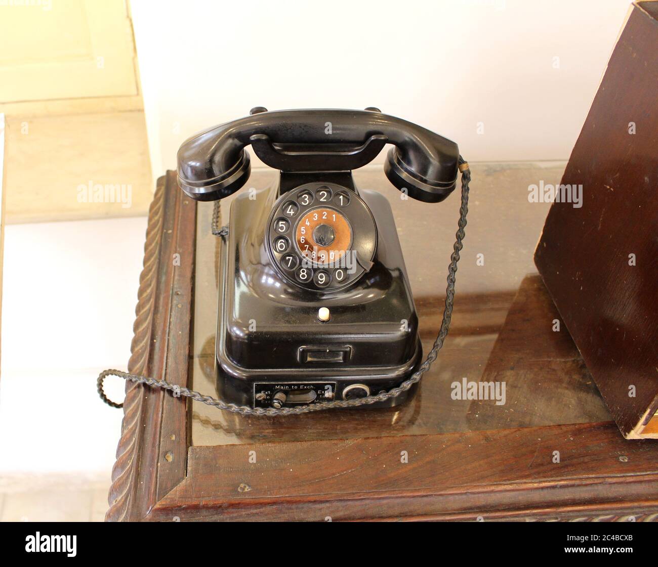 Old fashioned rotary dial landline telephone Stock Photo - Alamy