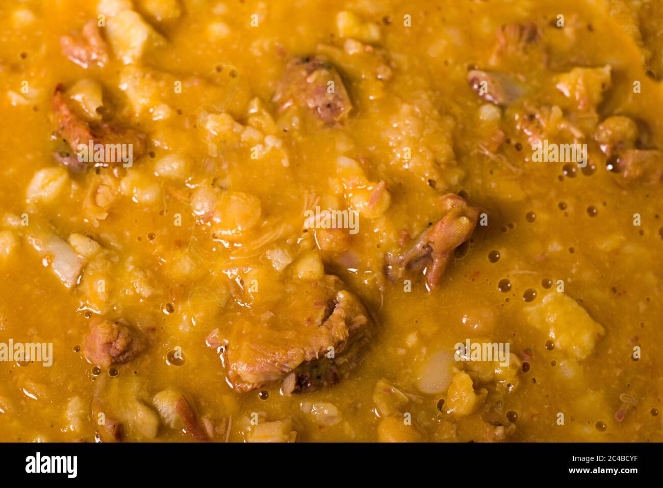 Locro, a traditional argentinian food made of bean, vegetables and pork ...