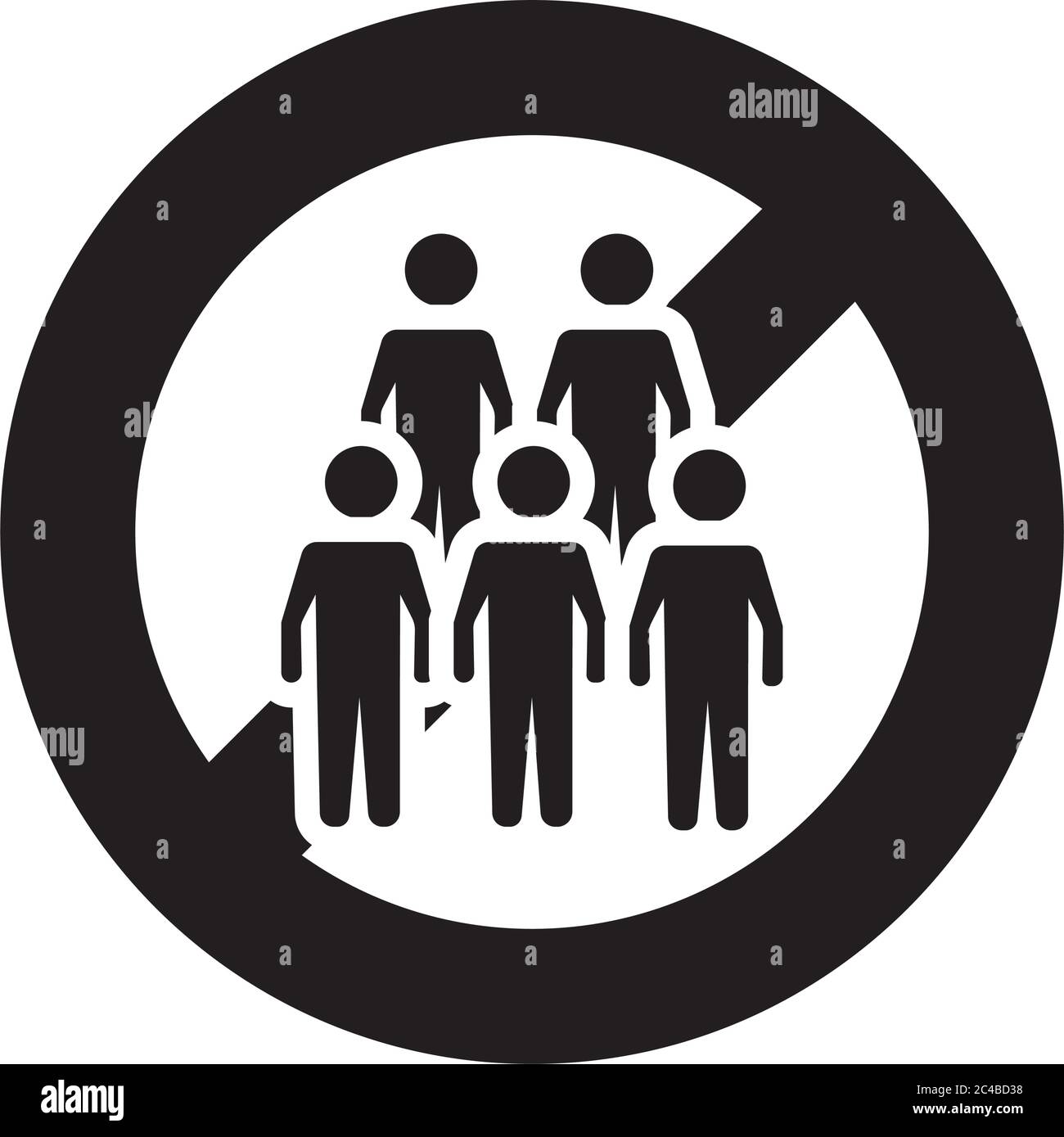 avoid crowds signal for covid19 signal ,prevention method silhouette ...