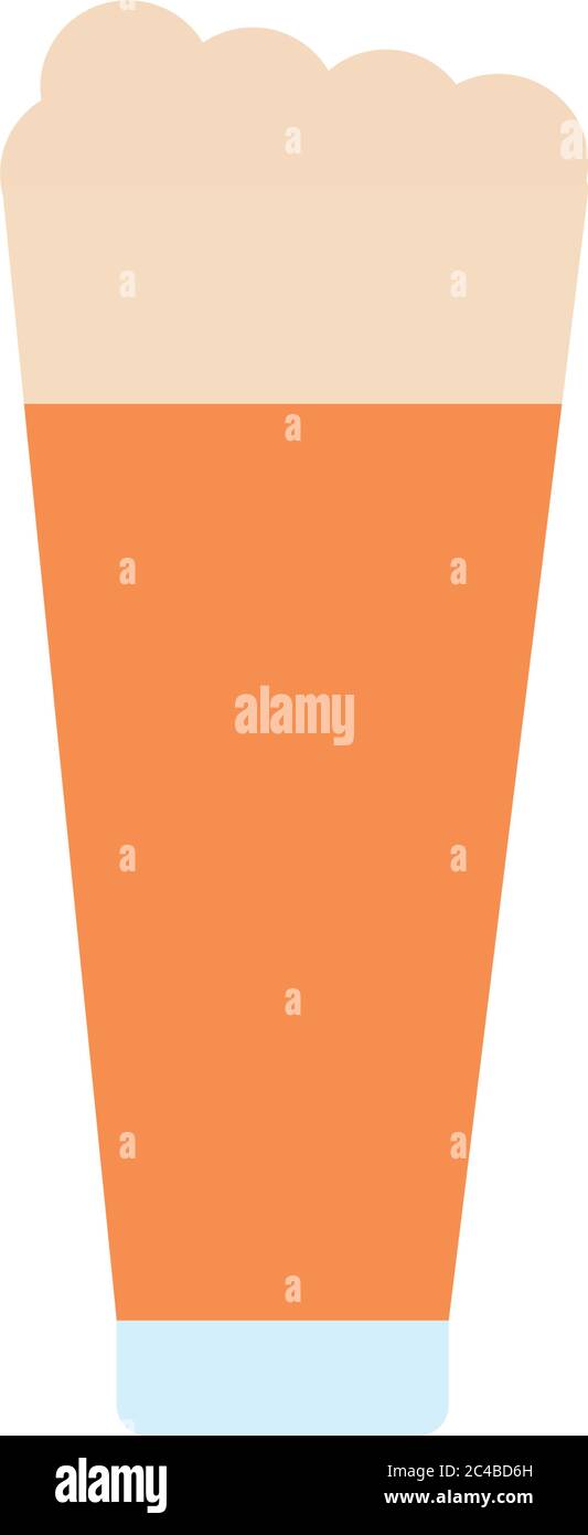 pilsner glass with beer icon over white background, flat style, vector ...
