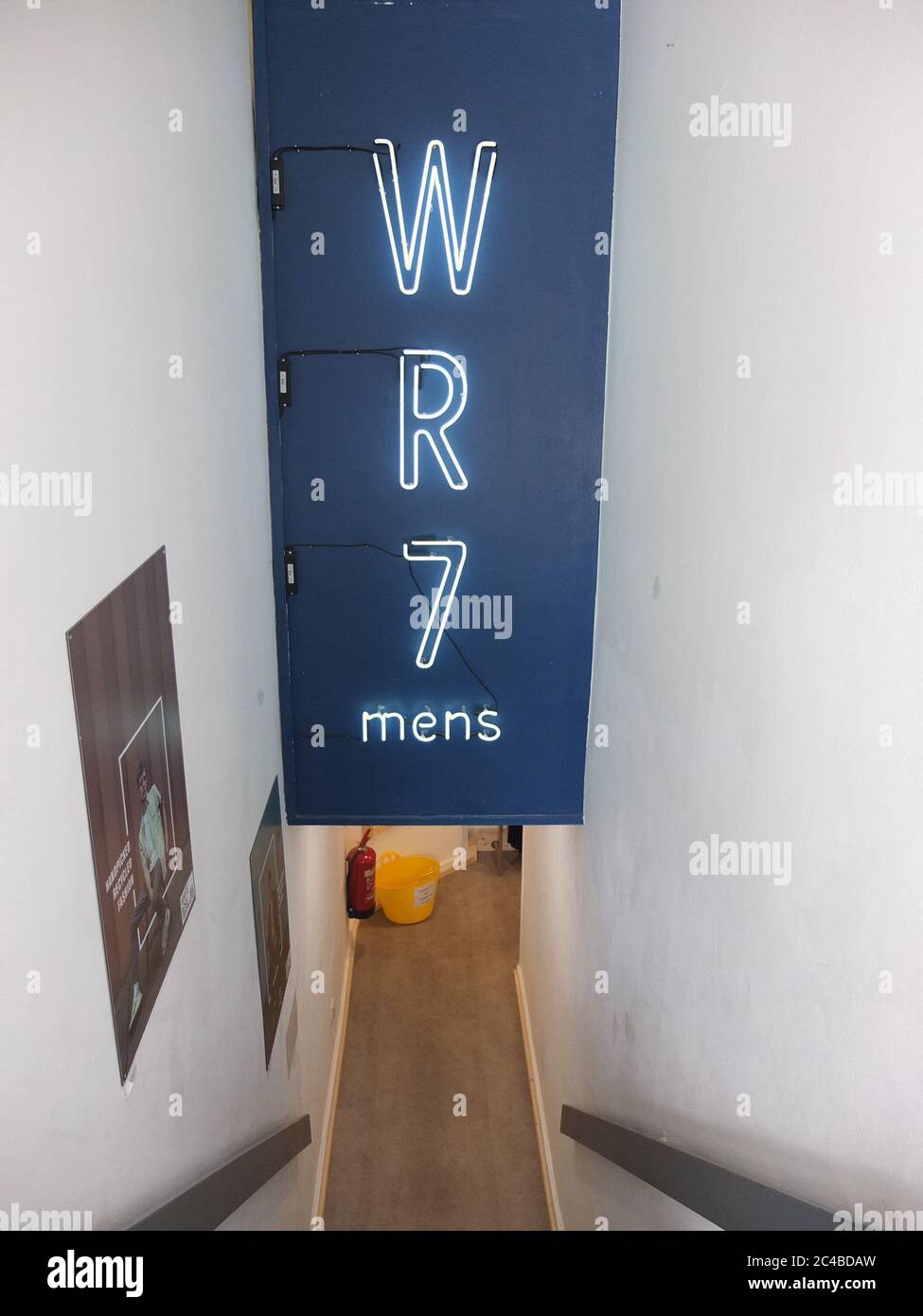 Neon sign at the entrance to White Rose 7, one of a chain of several ...