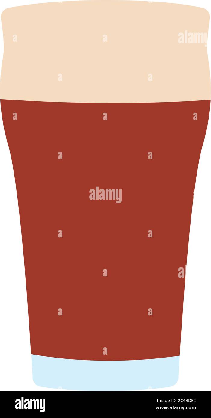 nonic pint beer glass icon over white background, flat style, vector ...