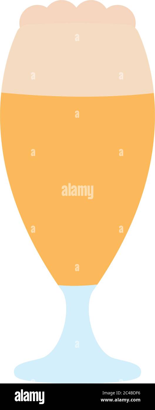 chalice beer glass icon over white background, flat style, vector ...