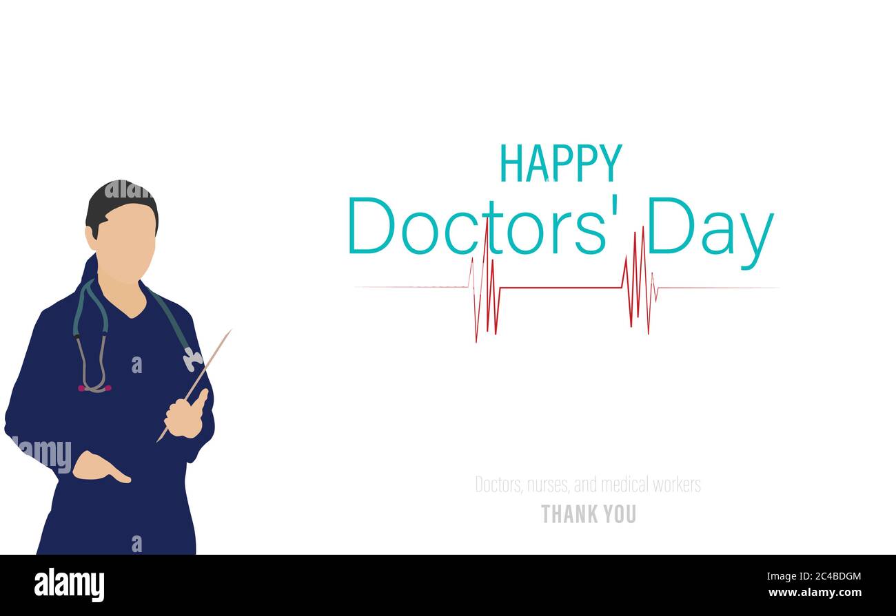 National Doctors Day. A syringe and heartbeat graph for a doctors day ...