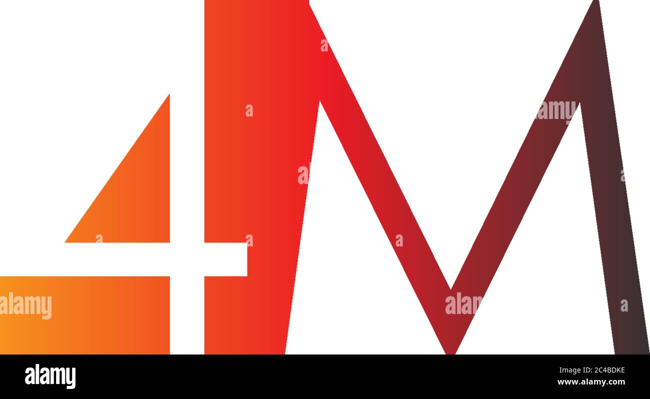 Letter 4M logo combination, in gradations color Stock Vector Image ...