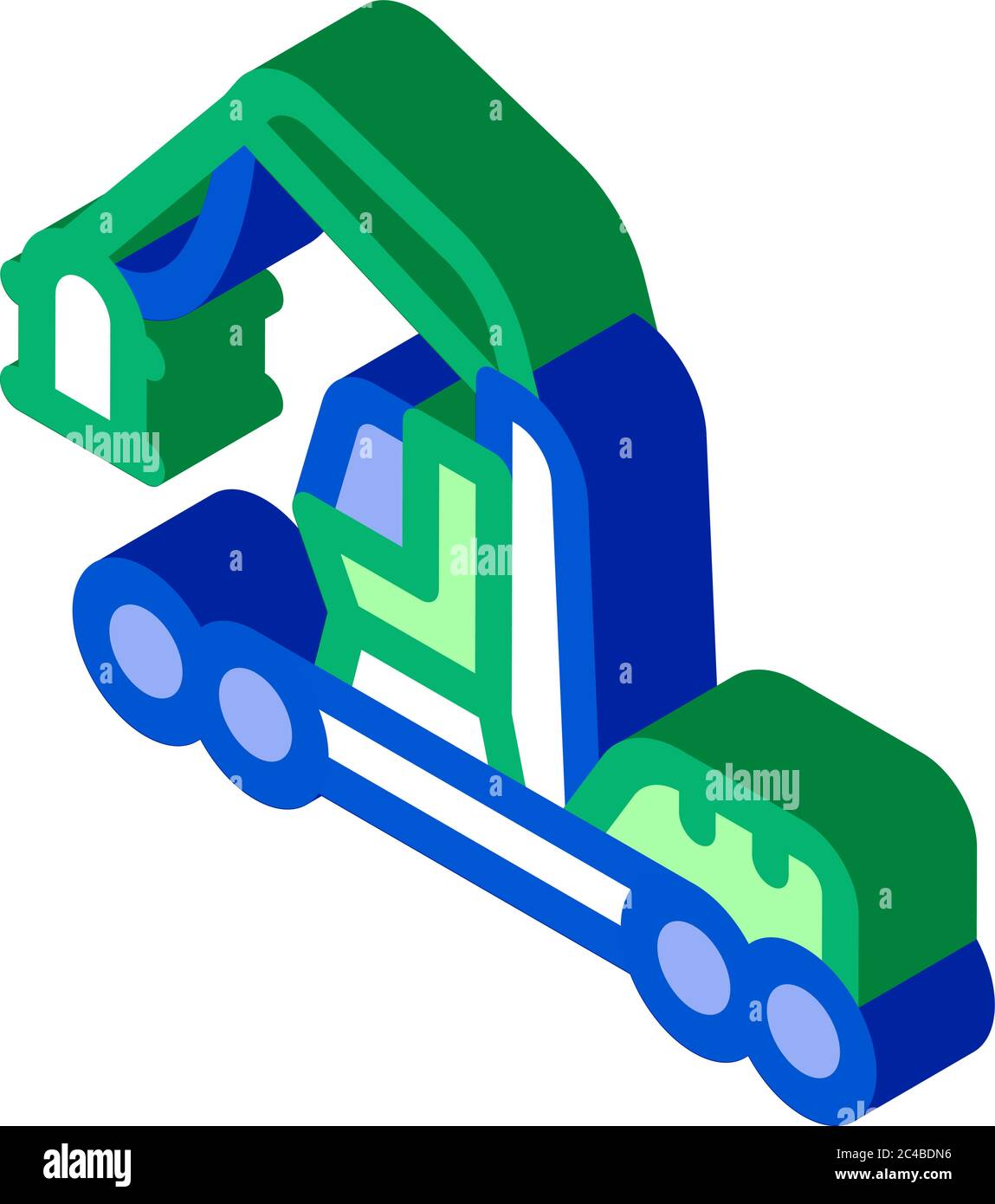 logging industry machine isometric icon vector illustration Stock ...