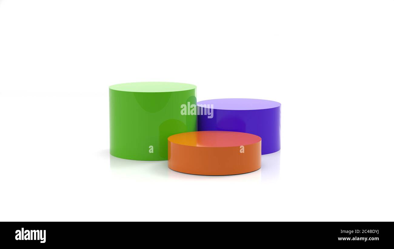 abstract 3d color cylinder on white background Stock Photo - Alamy