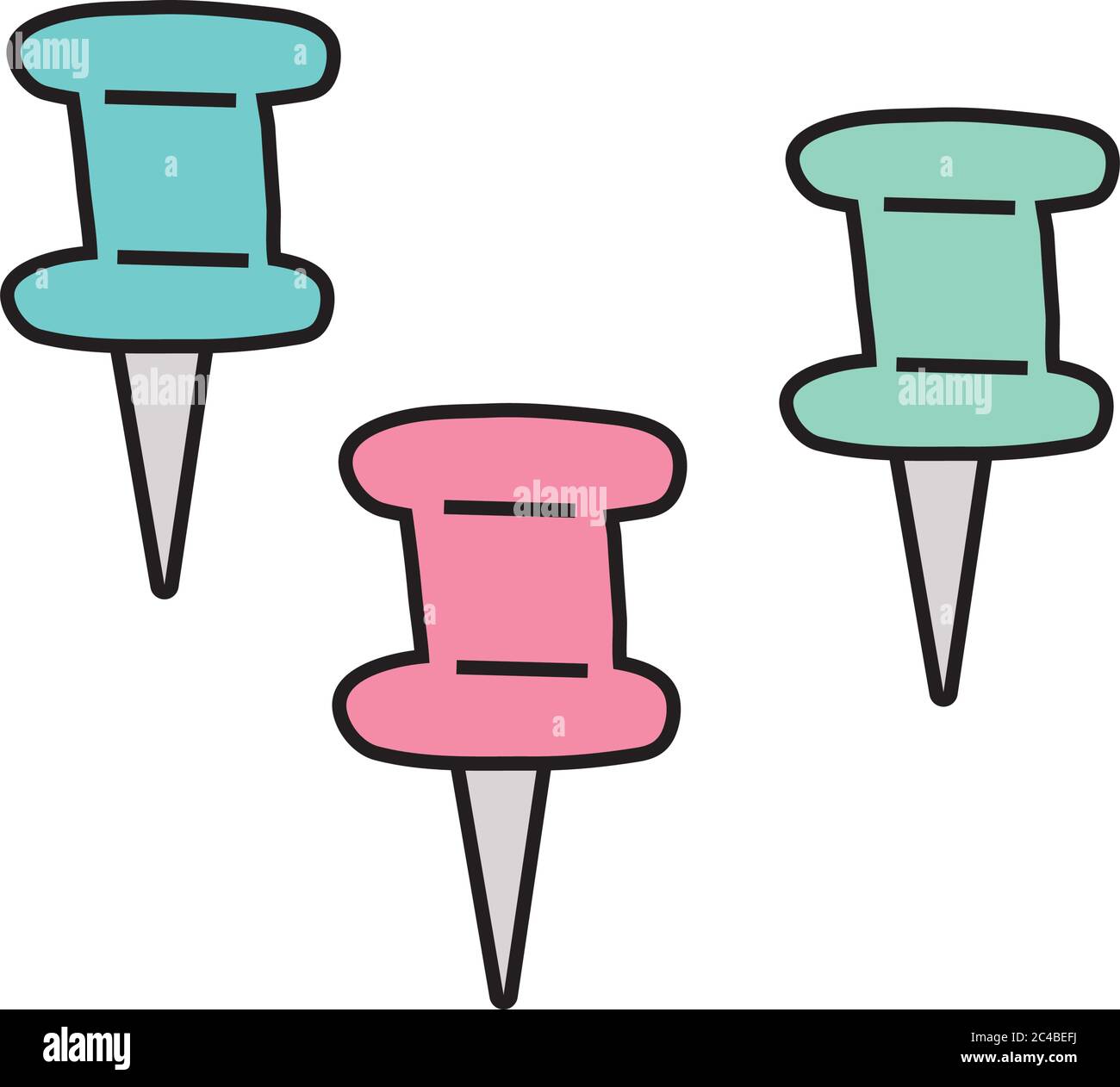 paper pins attach free form style icons vector illustration design ...