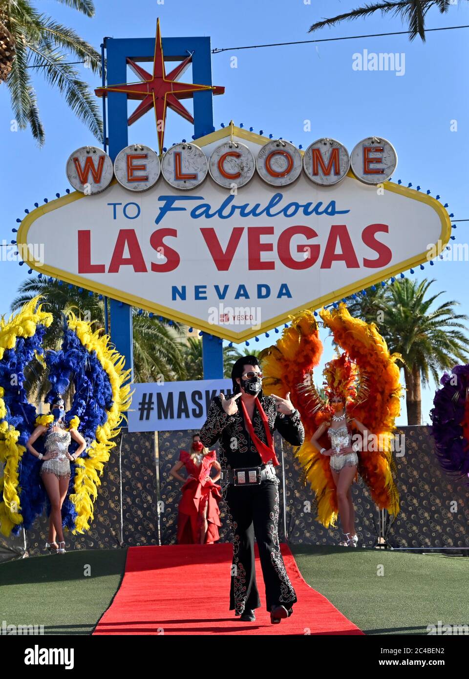 Las Vegas, Nevada, USA. 25th June, 2020. Elvis Presley impersonator ...