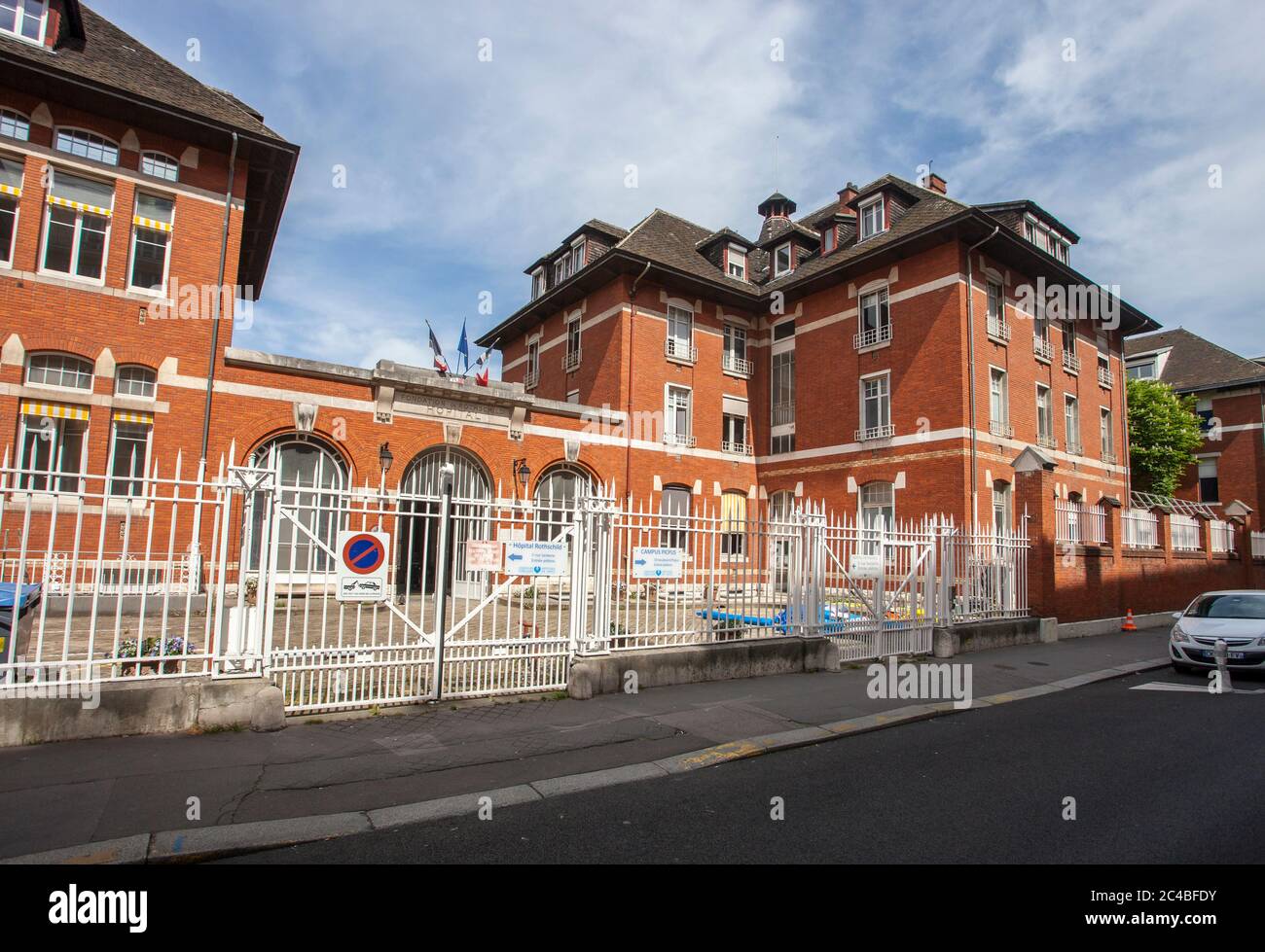 Entrance to the old building of the Rothschild Hospital in Paris 75012 ...