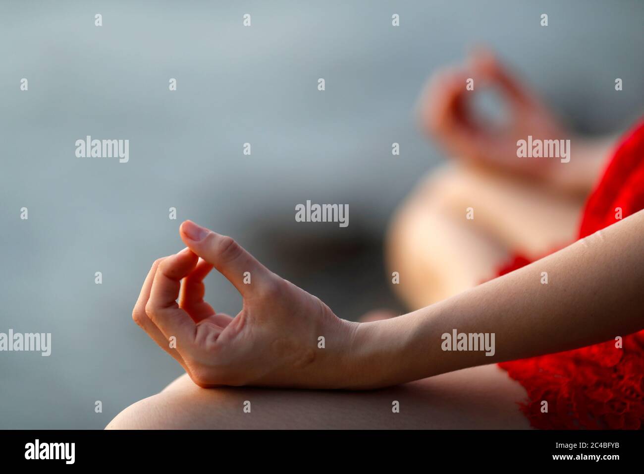 Woman in meditation Stock Photo - Alamy