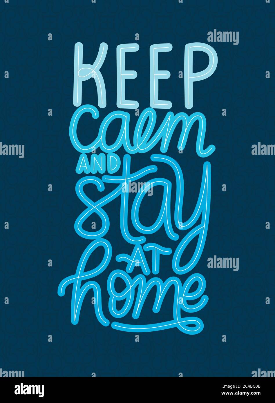 keep calm and stay at home lettering design of Happiness positivity and ...