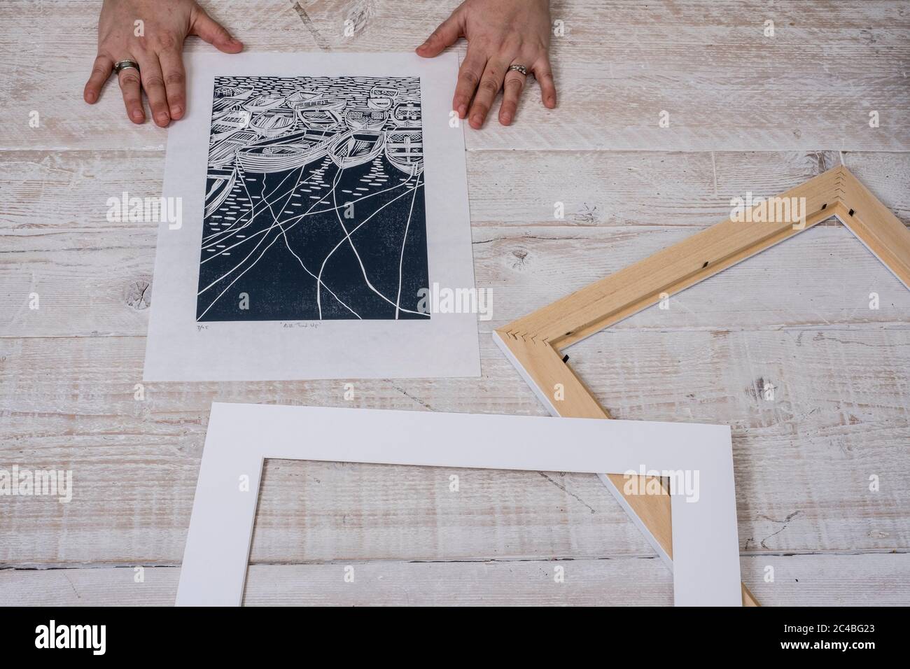 Hand made border illustration wood hi-res stock photography and images ...