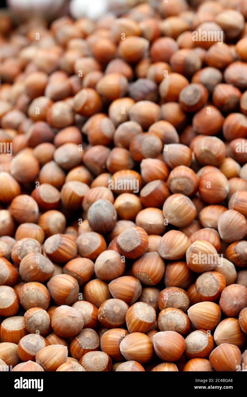 Hazelnuts for sale at market Stock Photo - Alamy